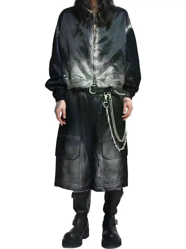 FILTH Faded-effect Cargo Shorts - Black