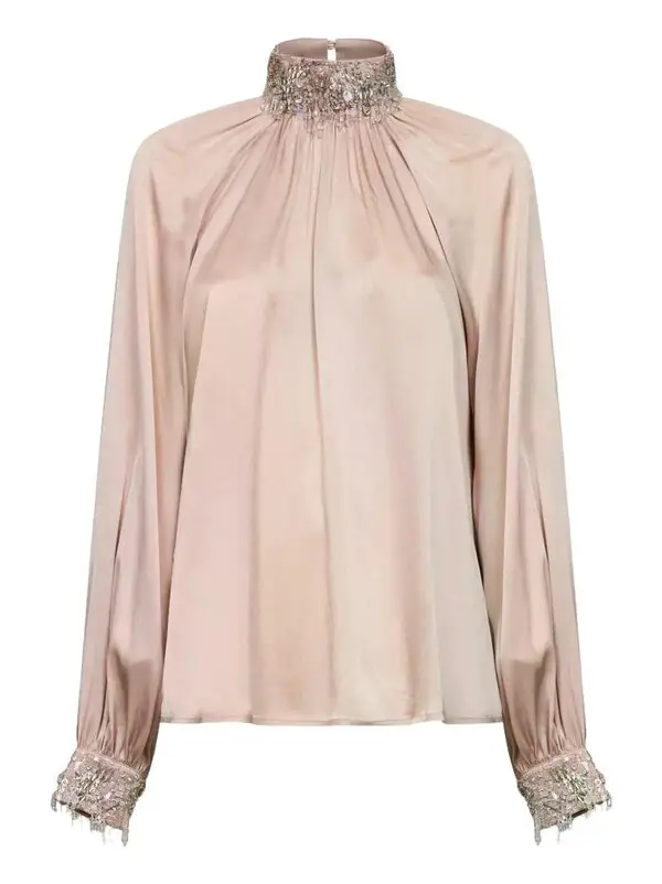 ALINA Bead-embellished Blouse - Neutrals