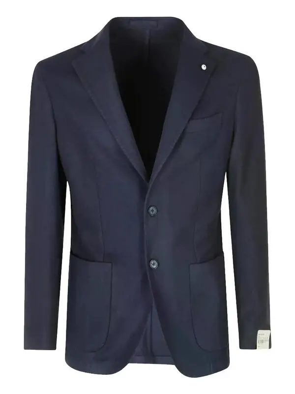L.B.M. 1911 Single-breasted Cotton Blazer - Blue