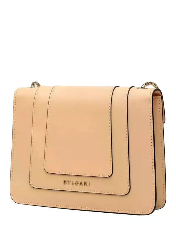 BVLGARI 2000-2026 Small Leather Square Serpenti Forever Chain Crossbody Bag - Neutrals