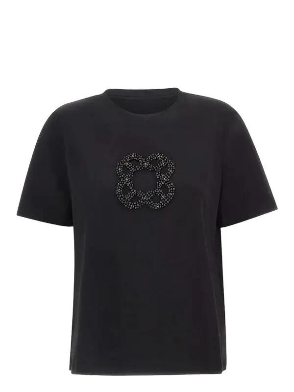 ELENA MIRÒ Bead-embellished T-shirt - Black