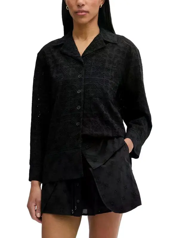 ISABELLE BLANCHE Broderie Anglaise Shirt - Black