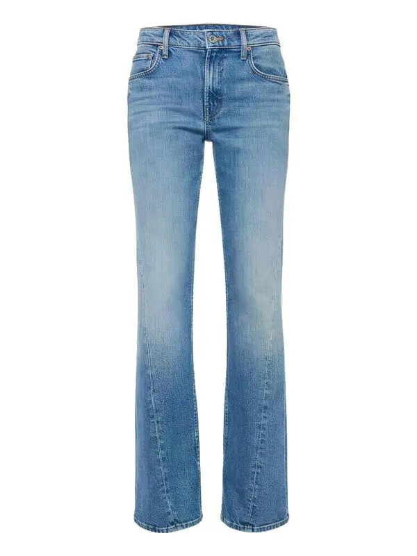 MOTHER The Bookie Twist Skimp Faded-effect Jeans - Blue