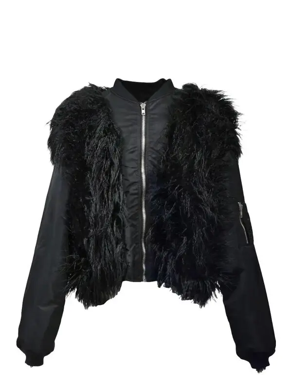 FILTH Faux-fur Trim Bomber Jacket - Black