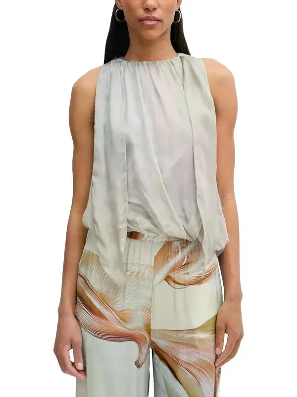 ISABELLE BLANCHE Sleeveless Draped Top - Neutrals