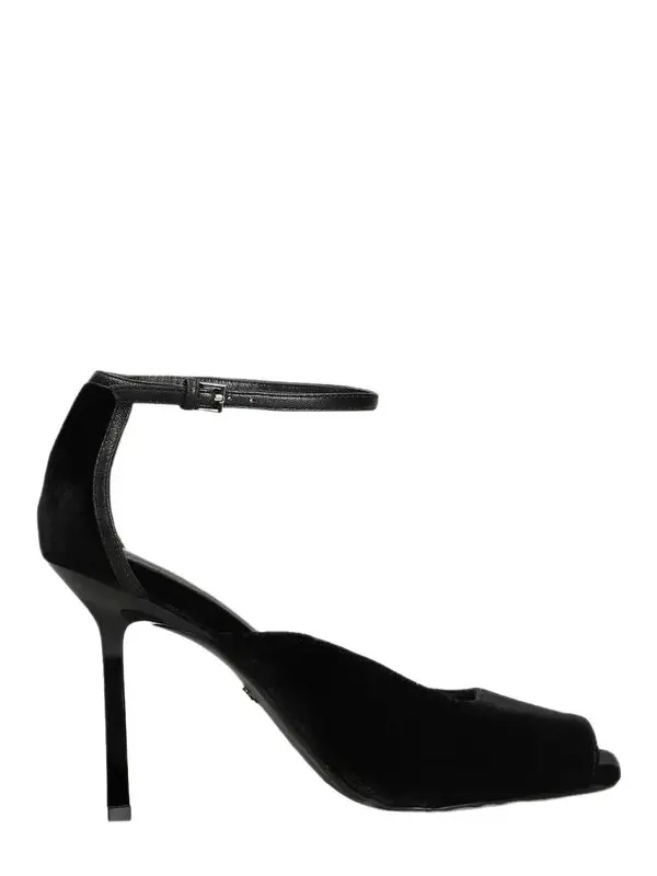 Lola Cruz Qelina 90 Velvet Sandals - Black