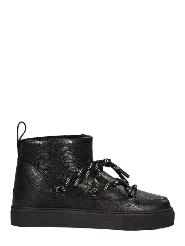 Inuikii Grainy Leather Lace-up Boots - Black