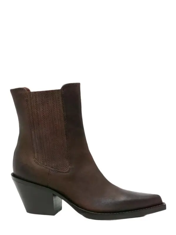 Paris Texas Dallas Pointed-toe Leather Ankle Boots - Brown