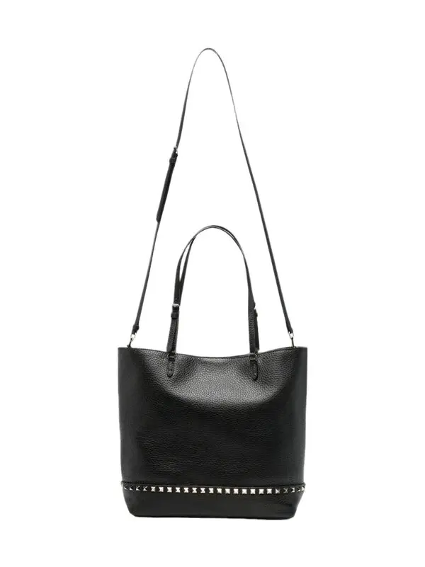Valentino Garavani Rockstud Pebbled Tote Bag - Black