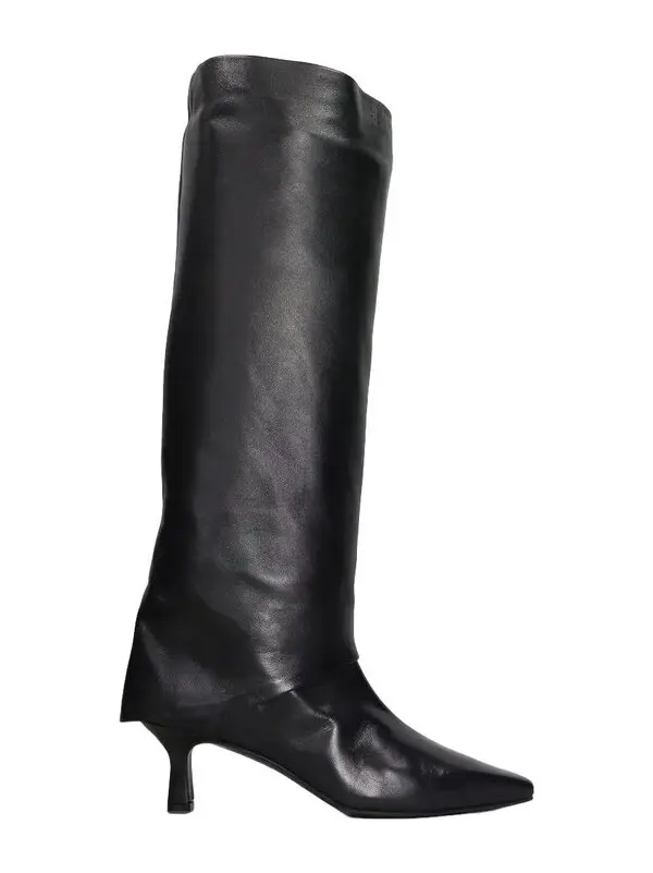 THE SELLER Fold-over Pointed-toe Boots - Black