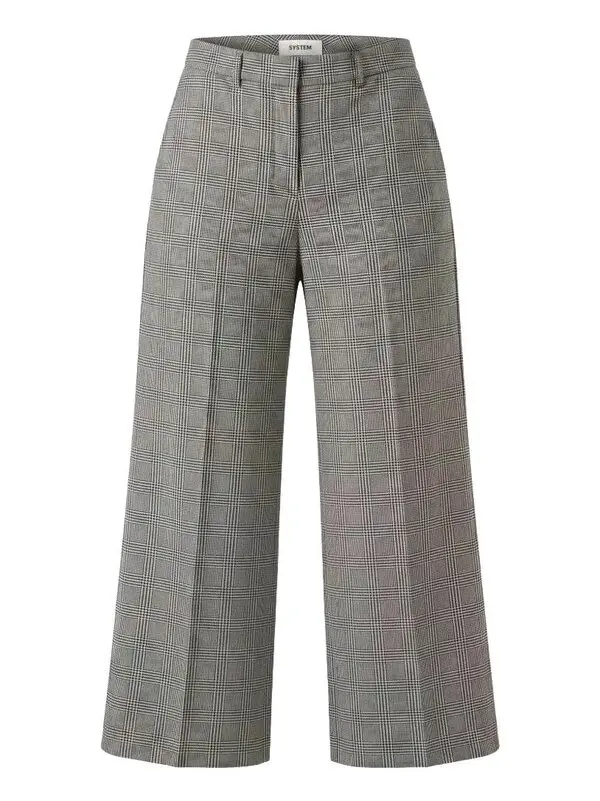 Seductive Shiloh Prince Of Wales Check Trousers - Grey