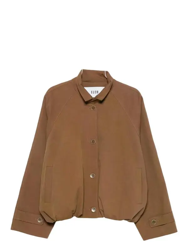 ELEH High-neck Button-up Jacket - Brown