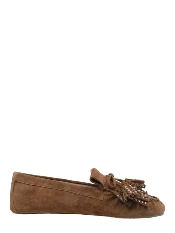 STUART WEITZMAN Barry Suede Loafers - Brown