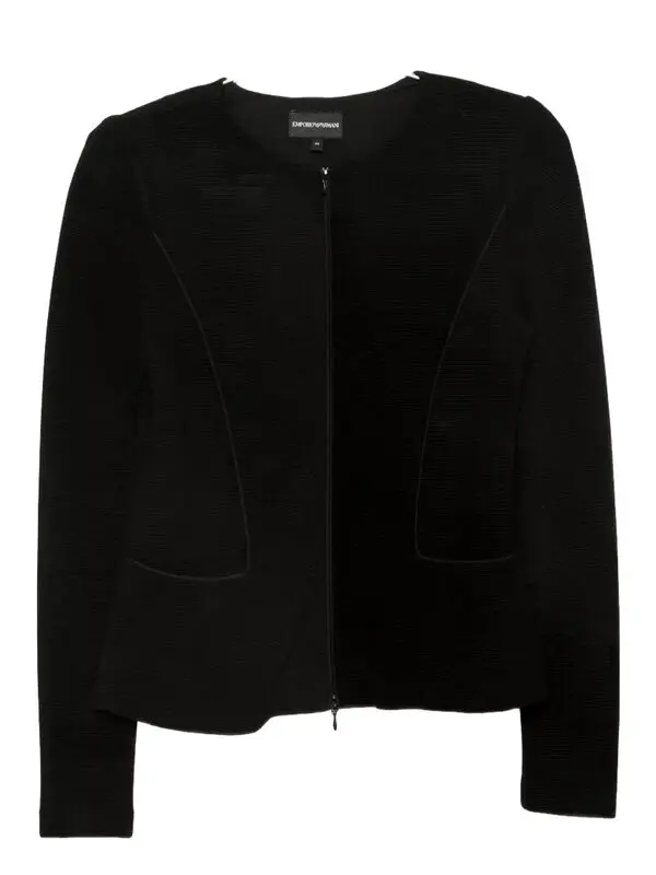 Emporio Armani Zip-fastening Long-sleeve Jacket - Black