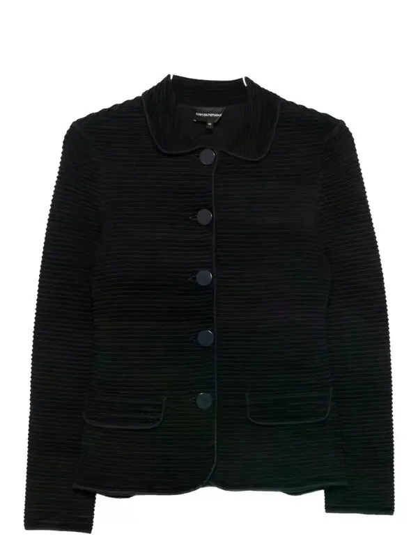 Emporio Armani Ribbed-knit Jacket - Blue