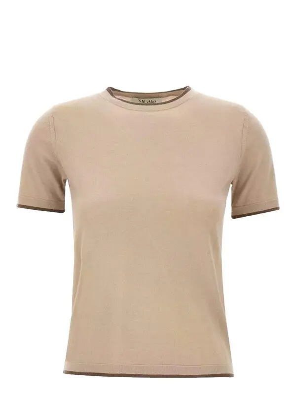 Max Mara Ribbed-trim Wool Sweater - Neutrals