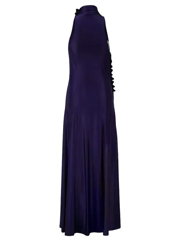 Rabanne Floral-embroidered Sleeveless Maxi Dress - Purple