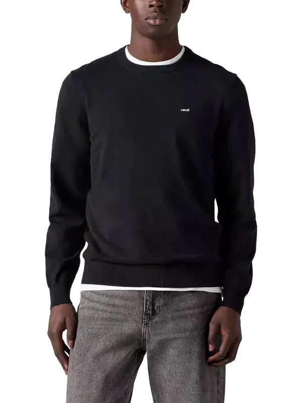 LEVI'S Crew Neck Sweatshirt With Embroidered Logo - Black