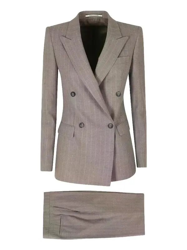 Tagliatore Pinstripe Double-breasted Suit - Brown