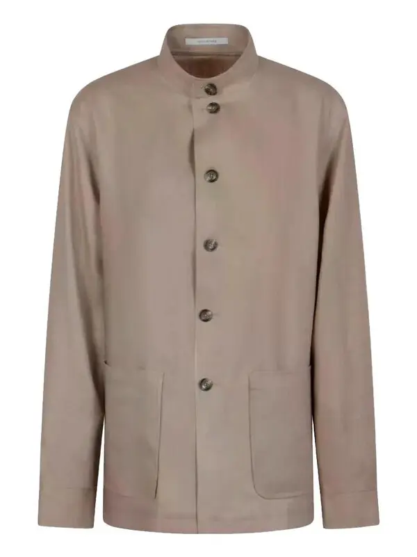 Tagliatore Mandarin-collar Linen Jacket - Neutrals