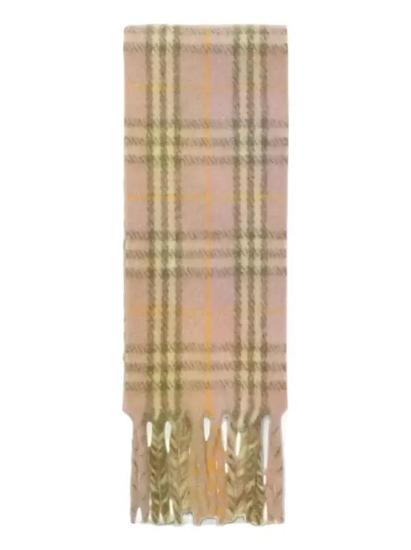 Burberry Check Alpaca Blend Scarf - Pink