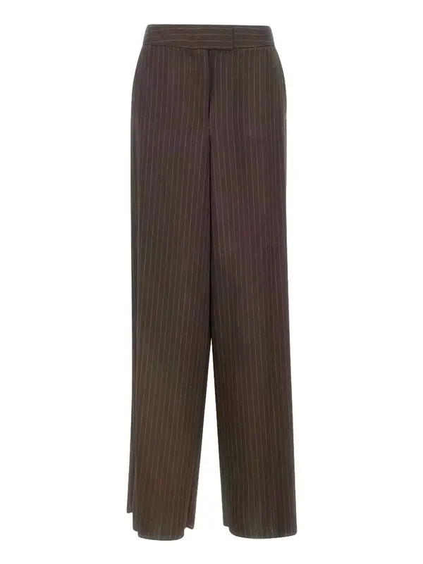Marella Pinstripe-pattern Palazzo Pants - Brown