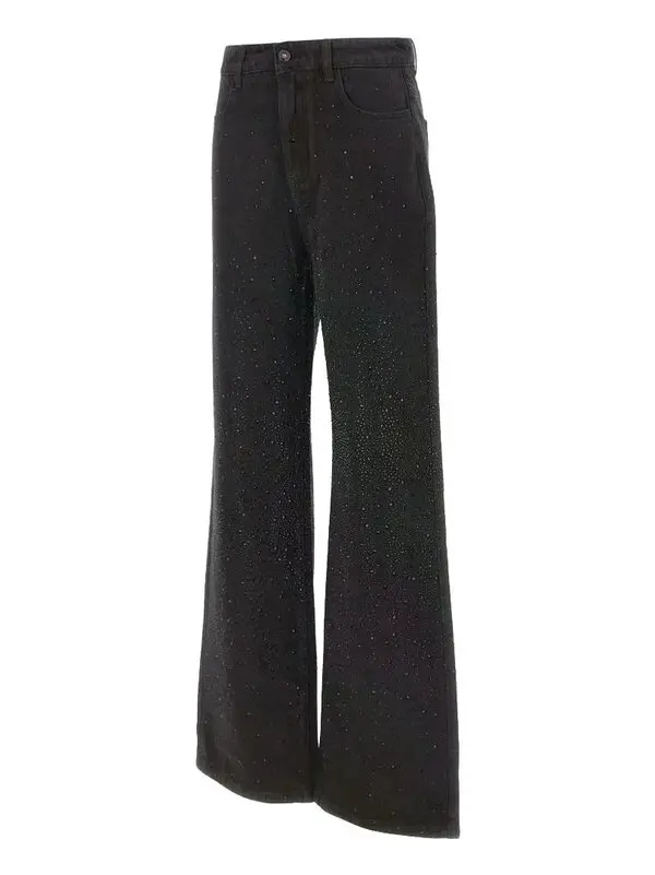 TWENTY FOURHAITCH Anser Rhinestone Embellished Bootcut Jeans - Black
