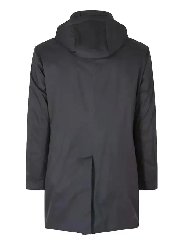 MOORER Hooded Single-breasted Jacket - Blue