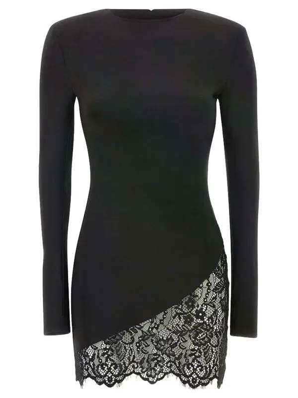 TWENTY FOURHAITCH Lace-insert Mini Dress - Black