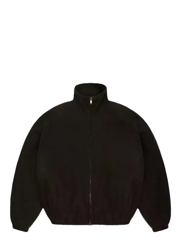Rains Fleece-texture High-neck Jacket - Brown