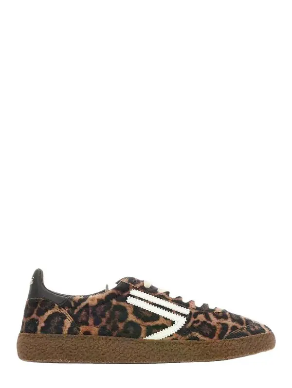 PURAAI Leopard Print Lace-up Sneakers - Brown