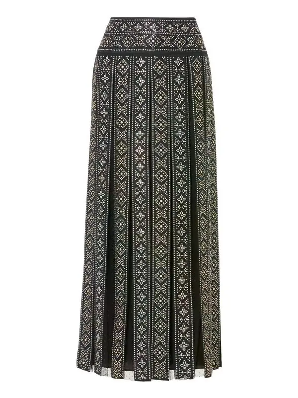 TEMPERLEY LONDON Gallantry Pleated Maxi Skirt - Black