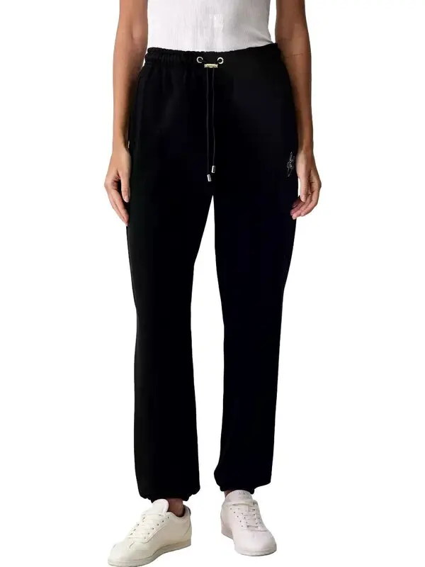 Liu Jo Logo Embroidered Drawstring Track Pants - Black