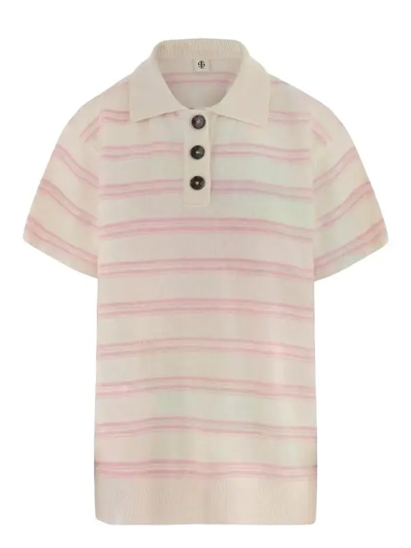 THE GARMENT Como Dads Striped Short-sleeve Polo Shirt - Neutrals