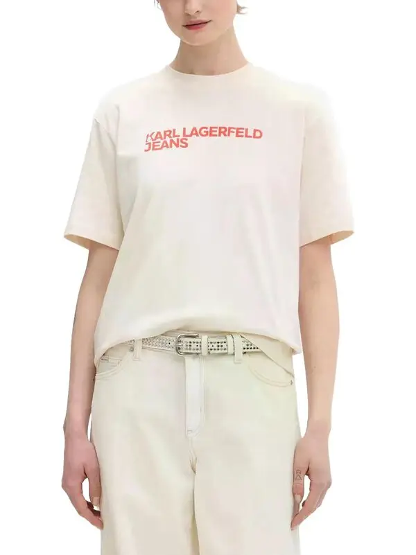 Karl Lagerfeld Logo-print Short-sleeve T-shirt - Neutrals