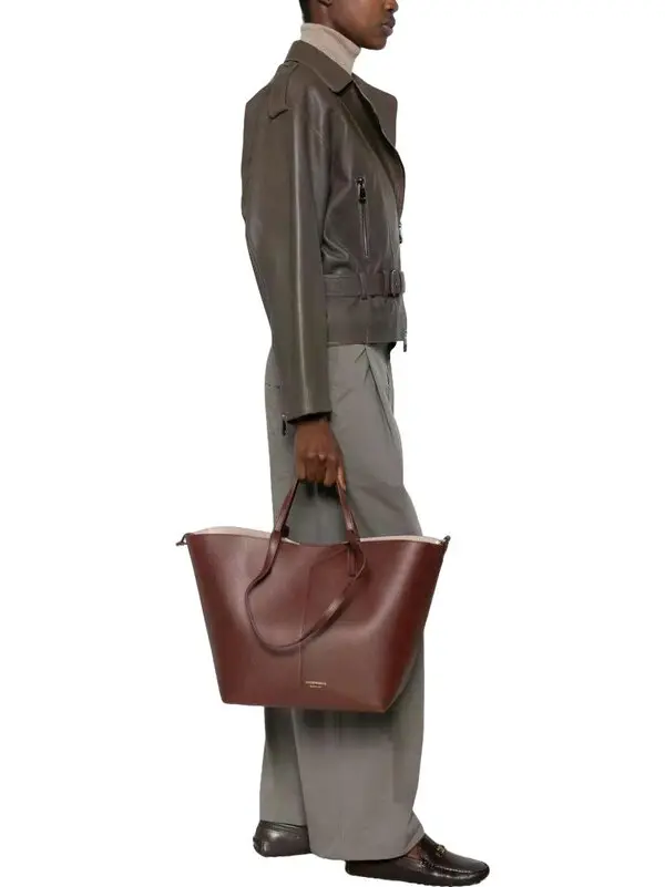 Emporio Armani Leather Tote Bag - Brown