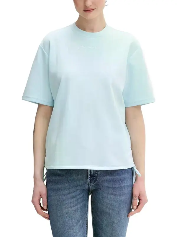 Karl Lagerfeld Logo-embroidered Drawstring-side T-shirt - Blue