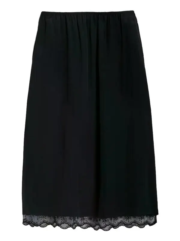 Simone Rocha Lace Trim Midi Skirt - Black