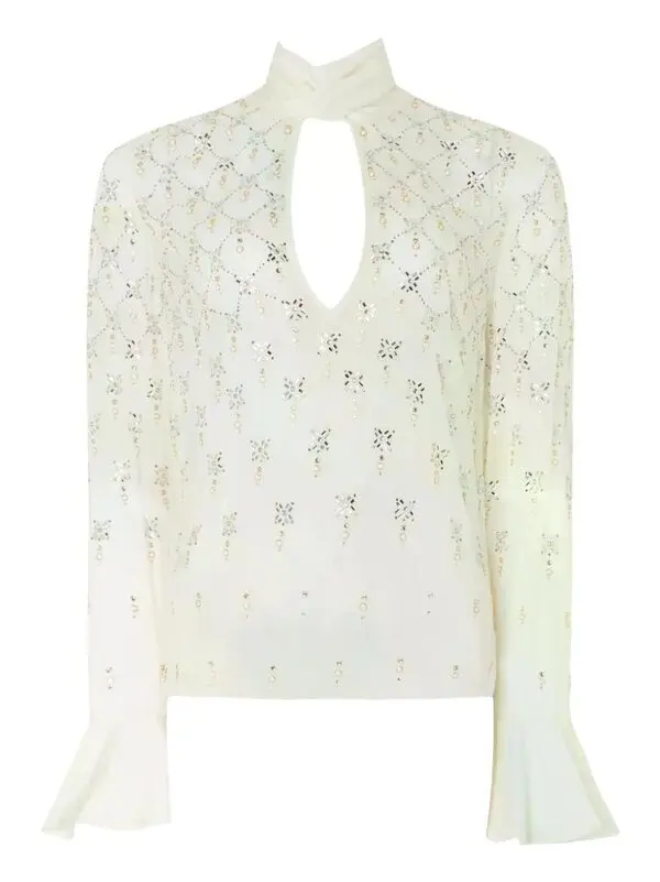 TEMPERLEY LONDON Gallantry Crystal Embellished Blouse - Neutrals