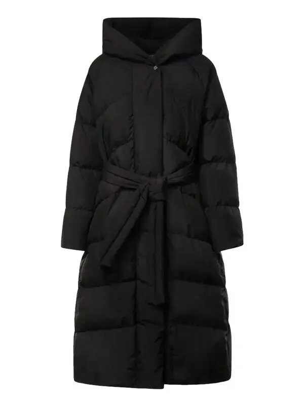 MOORER Belted Padded Coat - Black