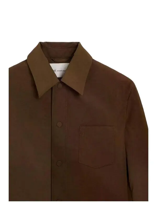 AMI Paris Patch-pocket Shirt Jacket - Brown