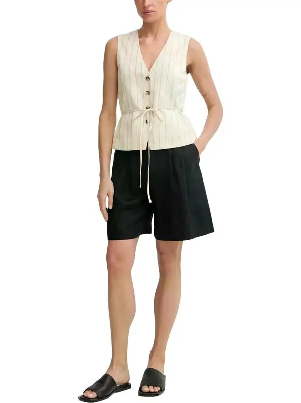 Rag & Bone Pinstripe Pattern Tie-waist Top - Neutrals