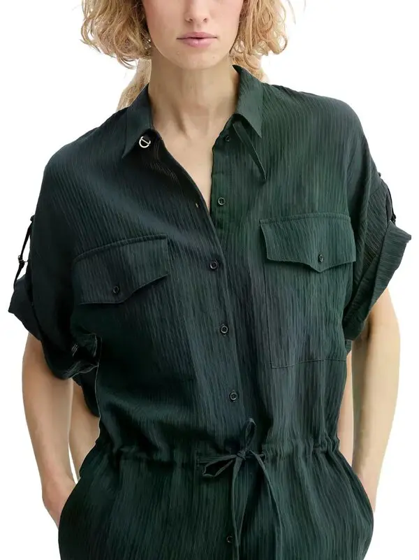 SESSUN Anatole Drawstring Midi Shirt Dress - Green