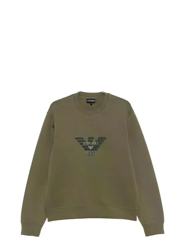 Emporio Armani Logo-print Crew-neck Sweatshirt - Green