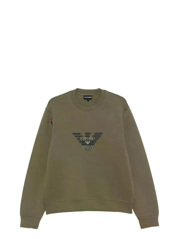 Emporio Armani Logo-print Crew-neck Sweatshirt - Green