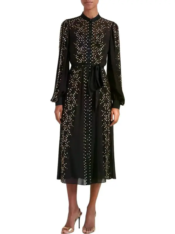 TEMPERLEY LONDON Oberon Sequin-embellished Shirt Midi Dress - Black