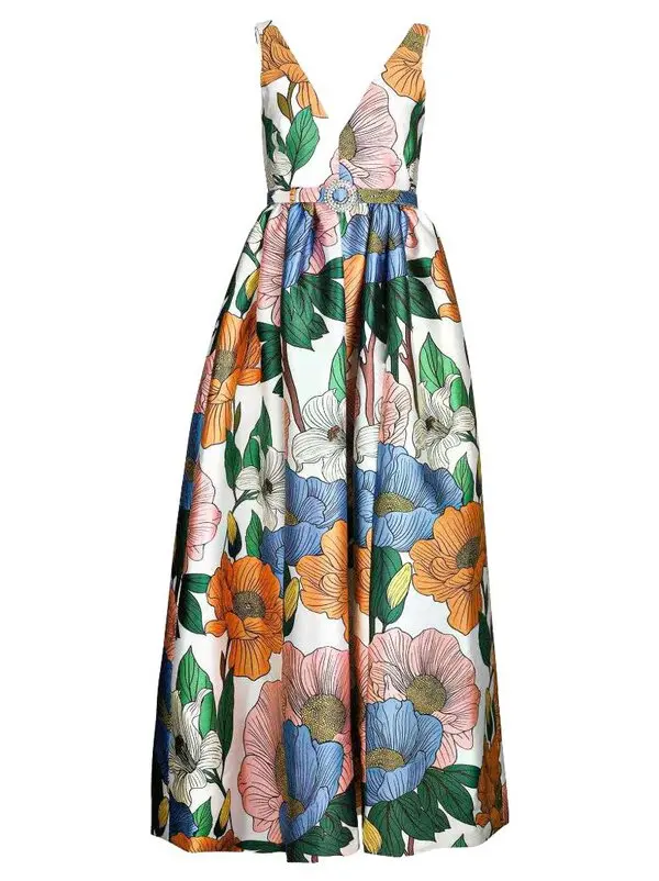 Borgo De Nor Floral-print Maxi Dress - White