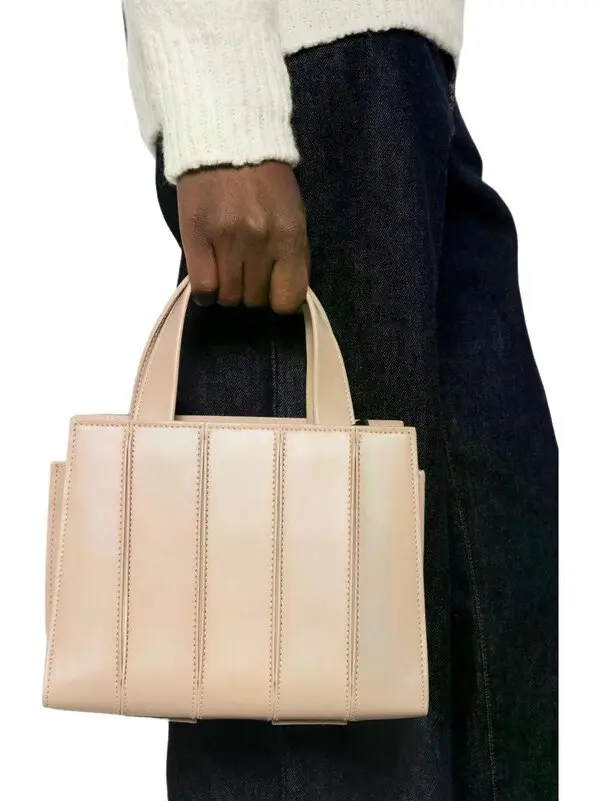 Max Mara Whitney Panelled Leather Tote Bag - Neutrals