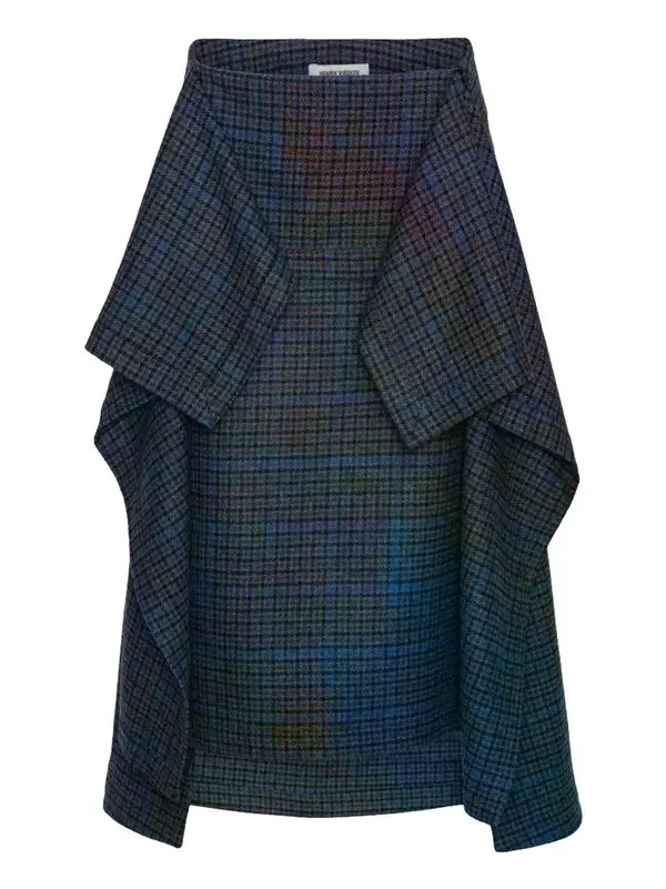 Henrik Vibskov Blanket Check-pattern Midi Skirt - Blue