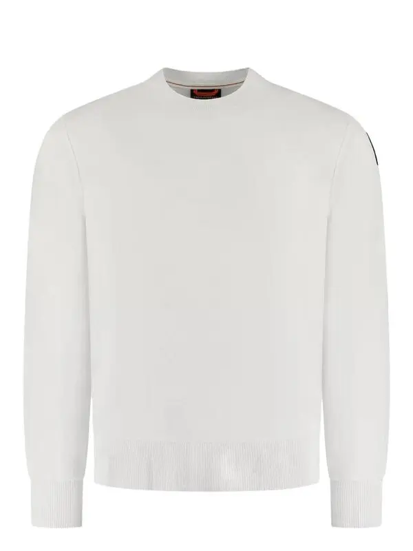 PARAJUMPERS Logo-patch Quarter-zip Sweater - White